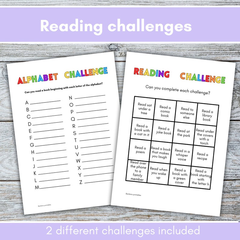 Reading Challenge Printable for Kids, Kids Reading Tracker, Childrens ...