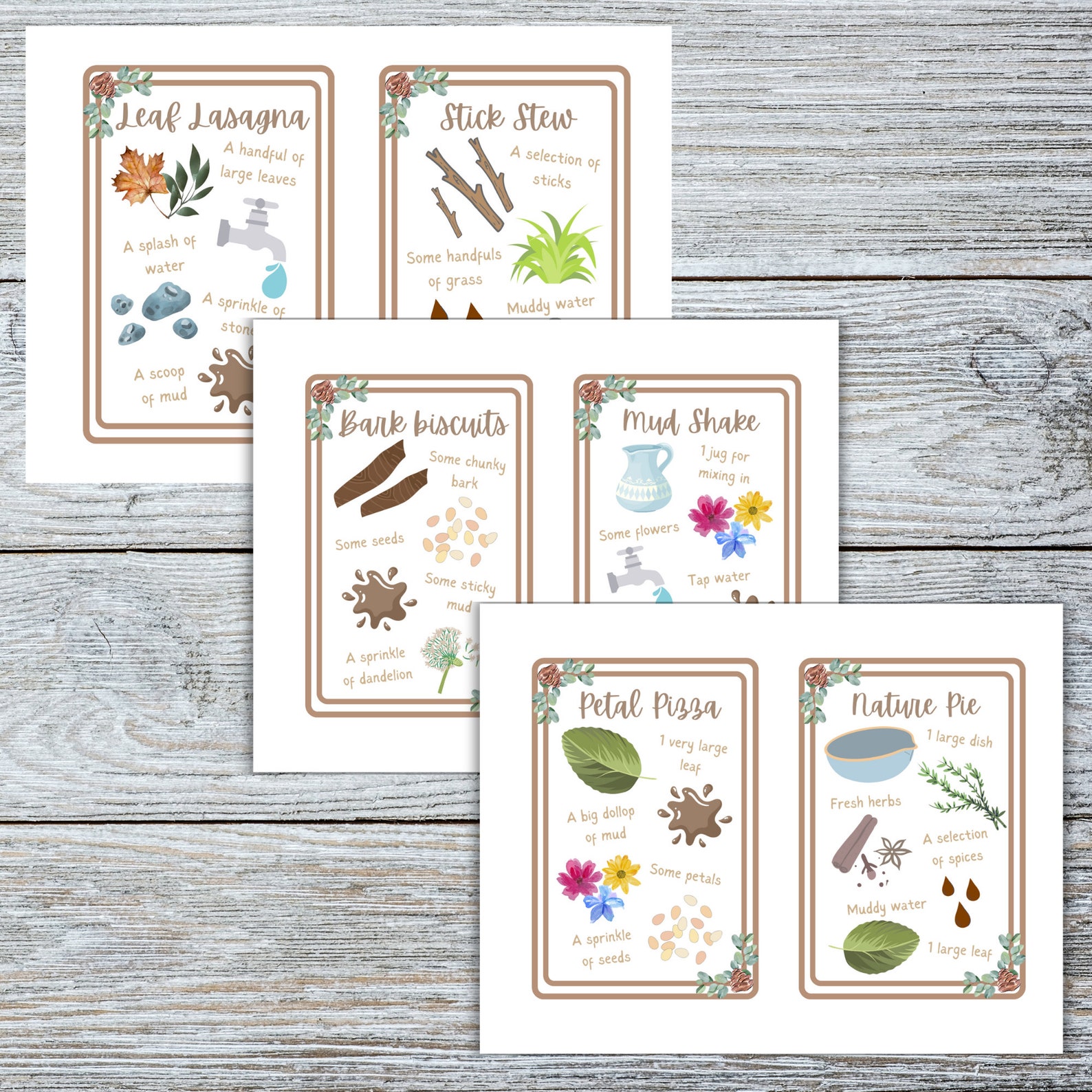 Mud Kitchen Recipes Printable Flash Cards Childrens Flash - Etsy UK