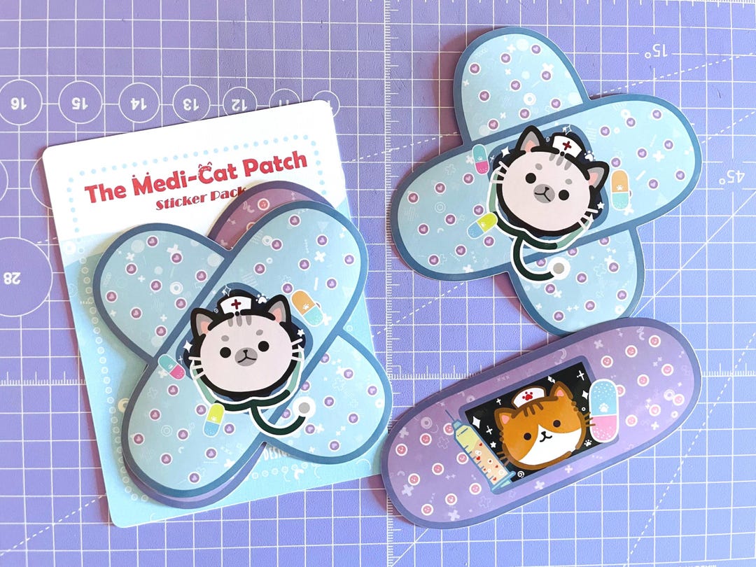 Medi-cat Patch Sticker Pack｜cute Cat Sticker Set| Cat Sticker| Bandage ...