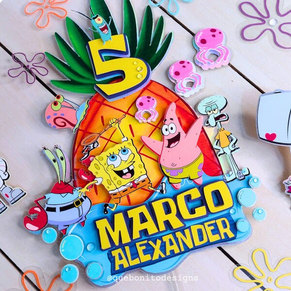 Spongebob Cake Topper - Etsy
