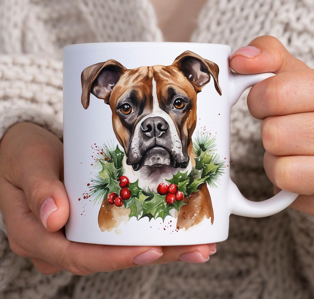 Boxer Breed Christmas Coffee Mug Boxer Dog Holiday Mug Boxer Breed ...
