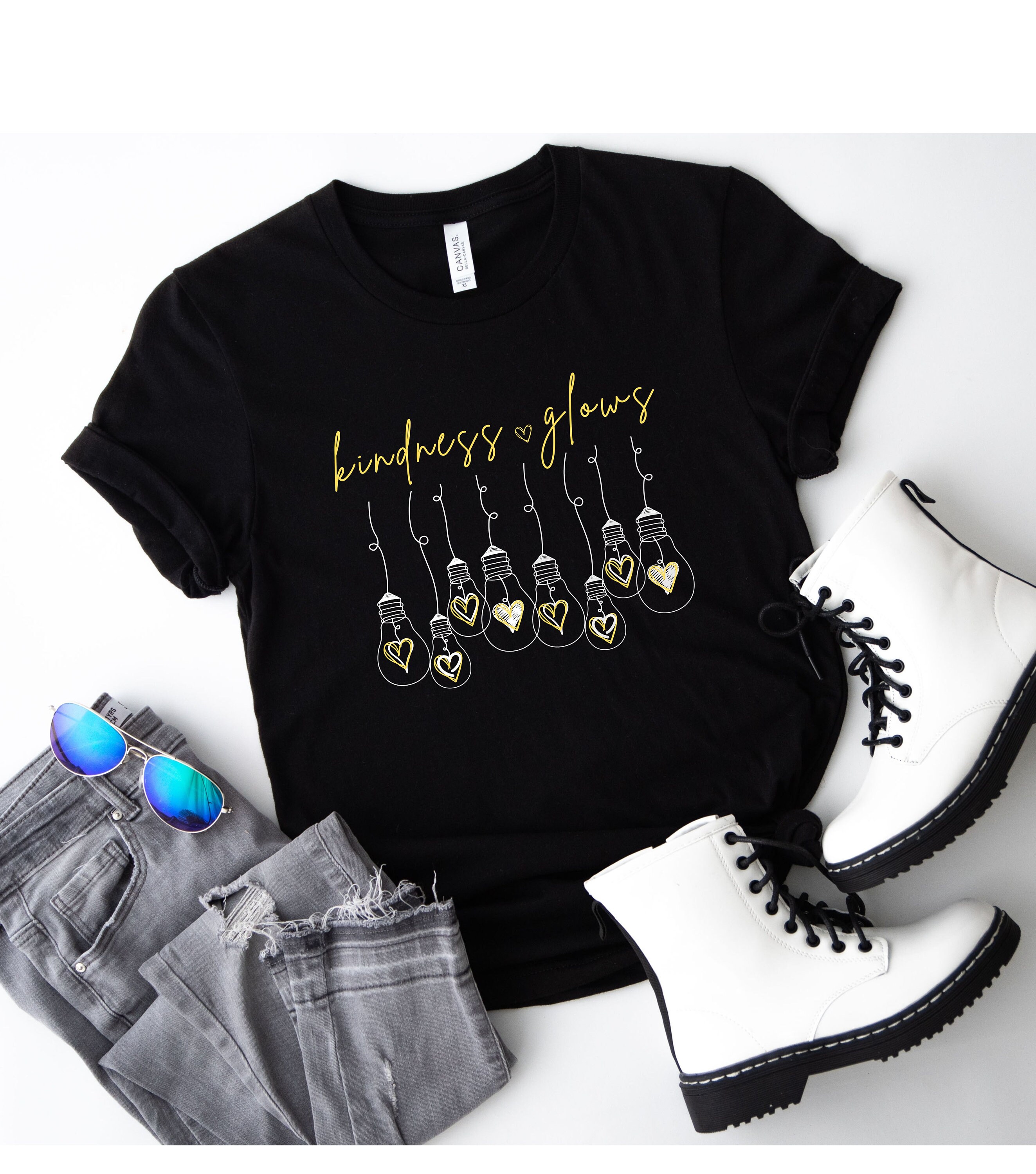 Kindness Glows, Teacher Gift, Back to School, Inspirational Tshirt ...