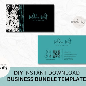 Cow Print Business Card Template Western Business Card Template Instant ...