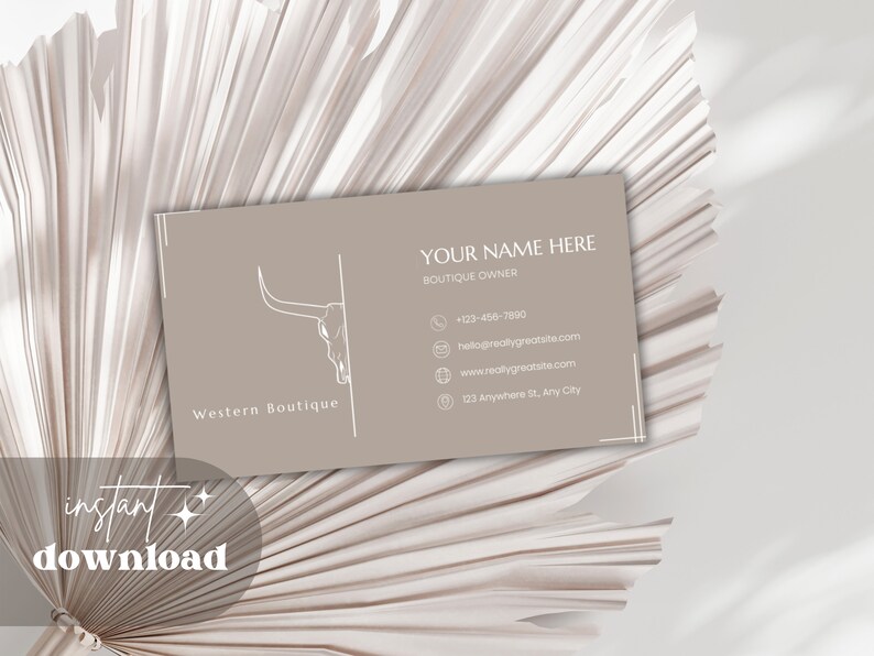 Longhorn Business Card Template | Western Branding (digital Download ...