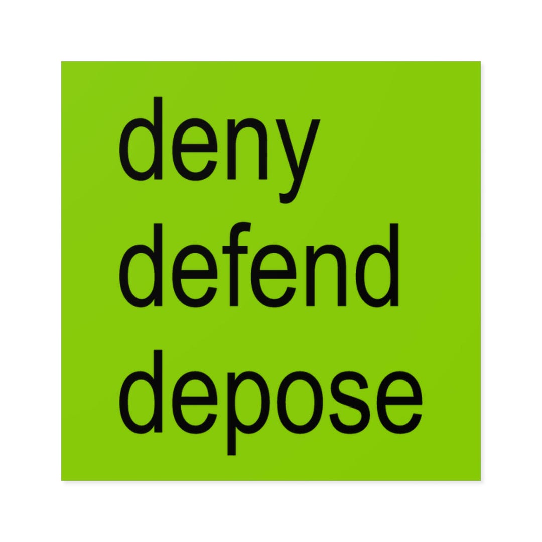 Deny Defend Depose Brat Sticker, Charli XCX, Health Insurance, Anti ...