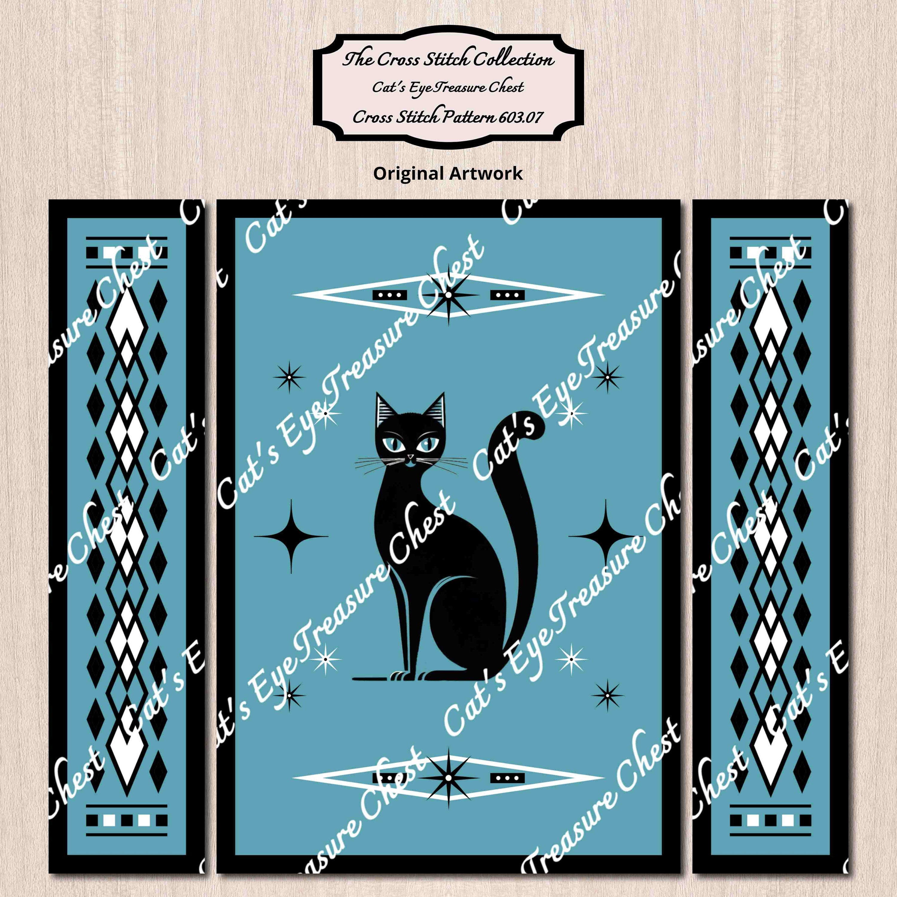 Retro Cross Stitch Pattern 603.07. Mid-century Cross Stitch, Modern Art ...