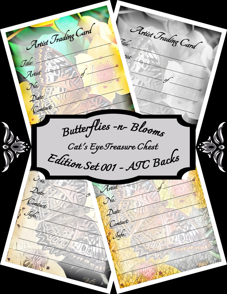 Butterflies -n- Blooms - Edition Set 001 - Artist Trading Card (ATC ...