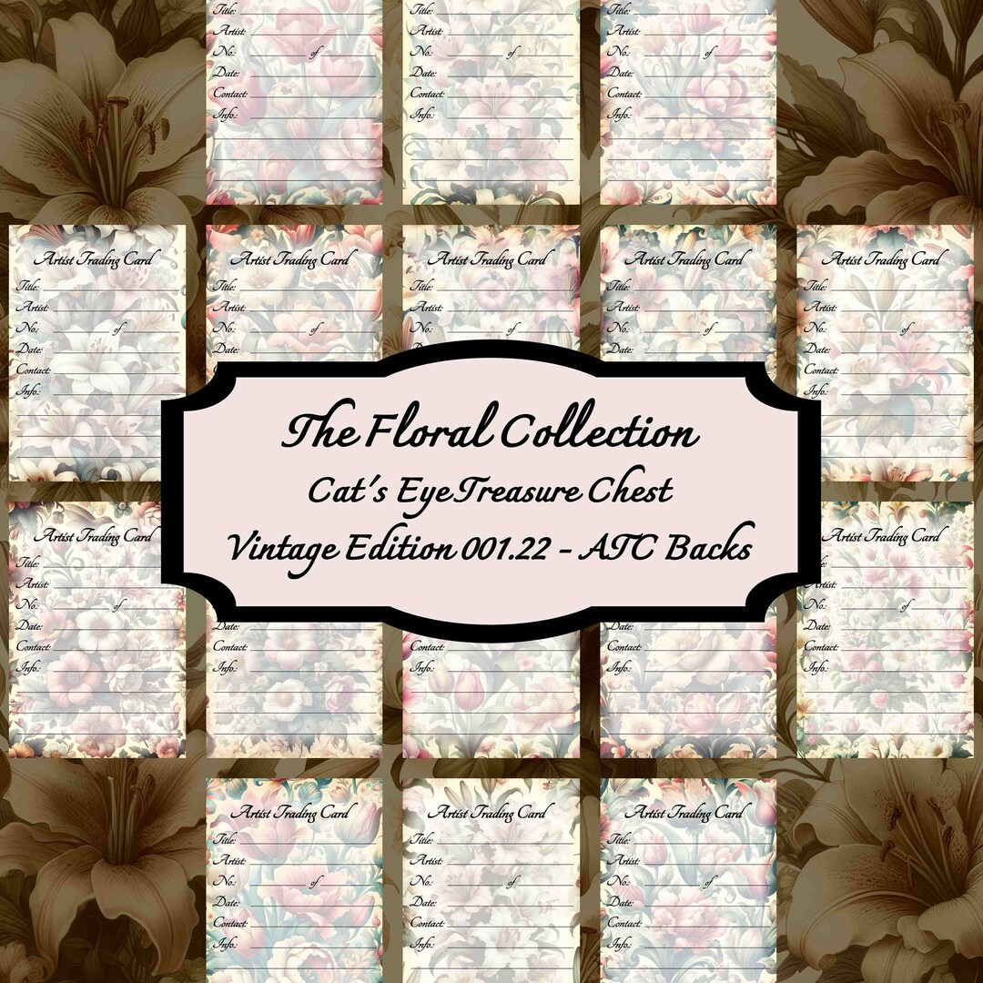 Floral Artist Trading Card Backs, Springtime Artist Trading Card Backs ...