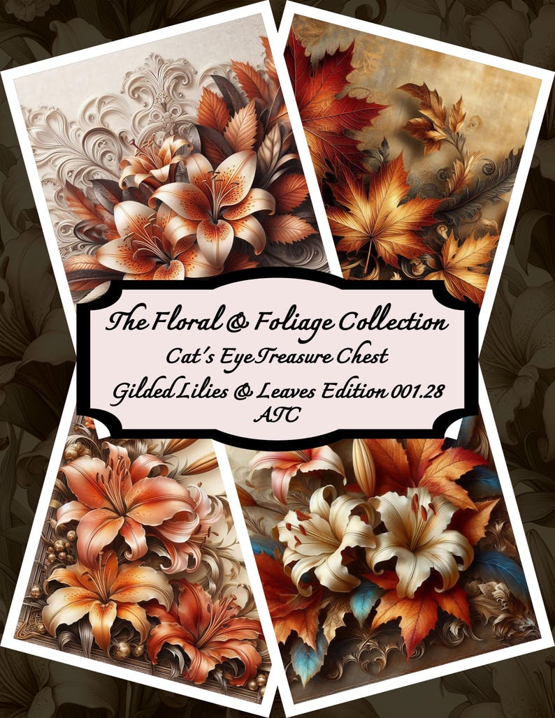 Gilded Lilies & Leaves Artist Trading Cards, Autumn Artist Trading ...