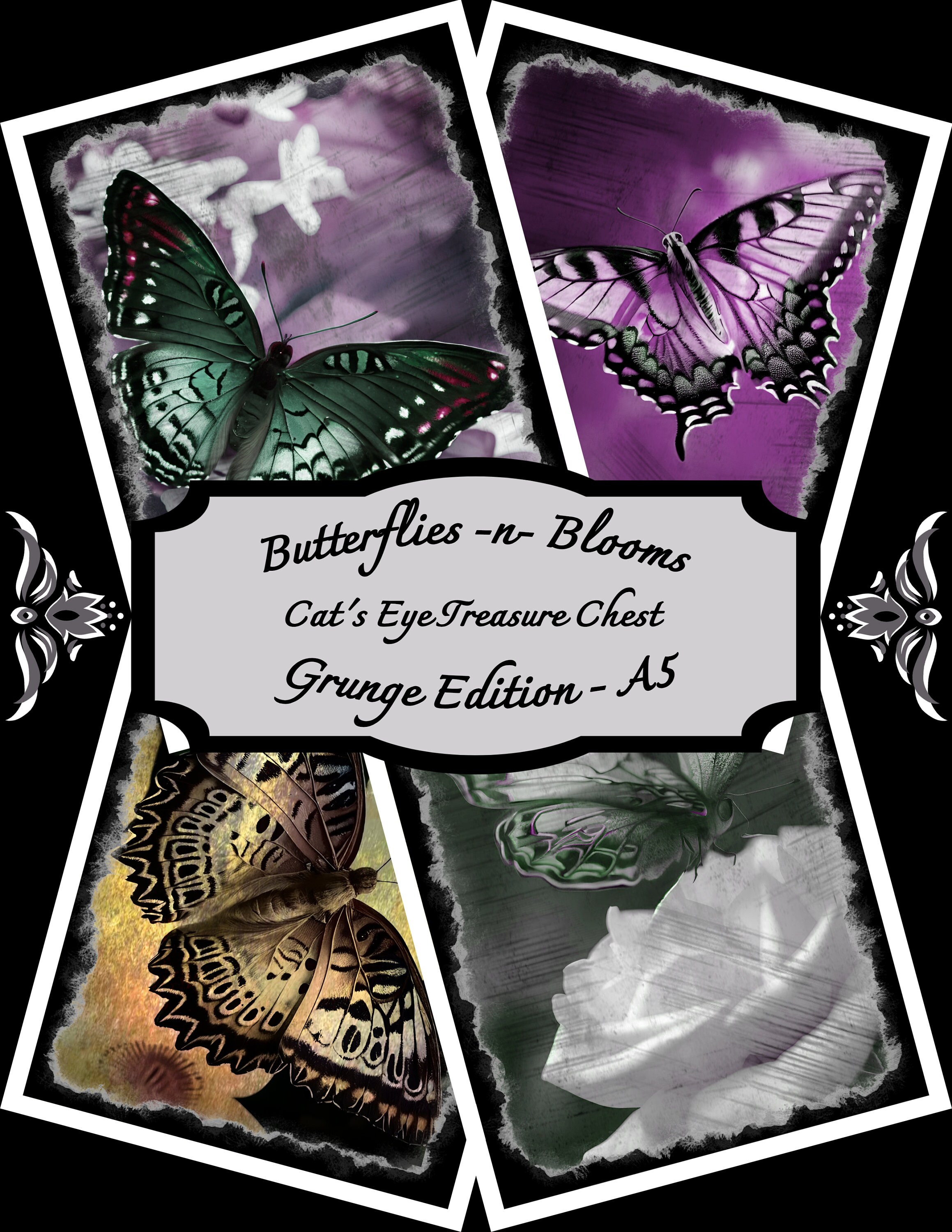 Spring Junk Journal & Scrapbook Paper, Butterflies -n- Blooms, Nature ...