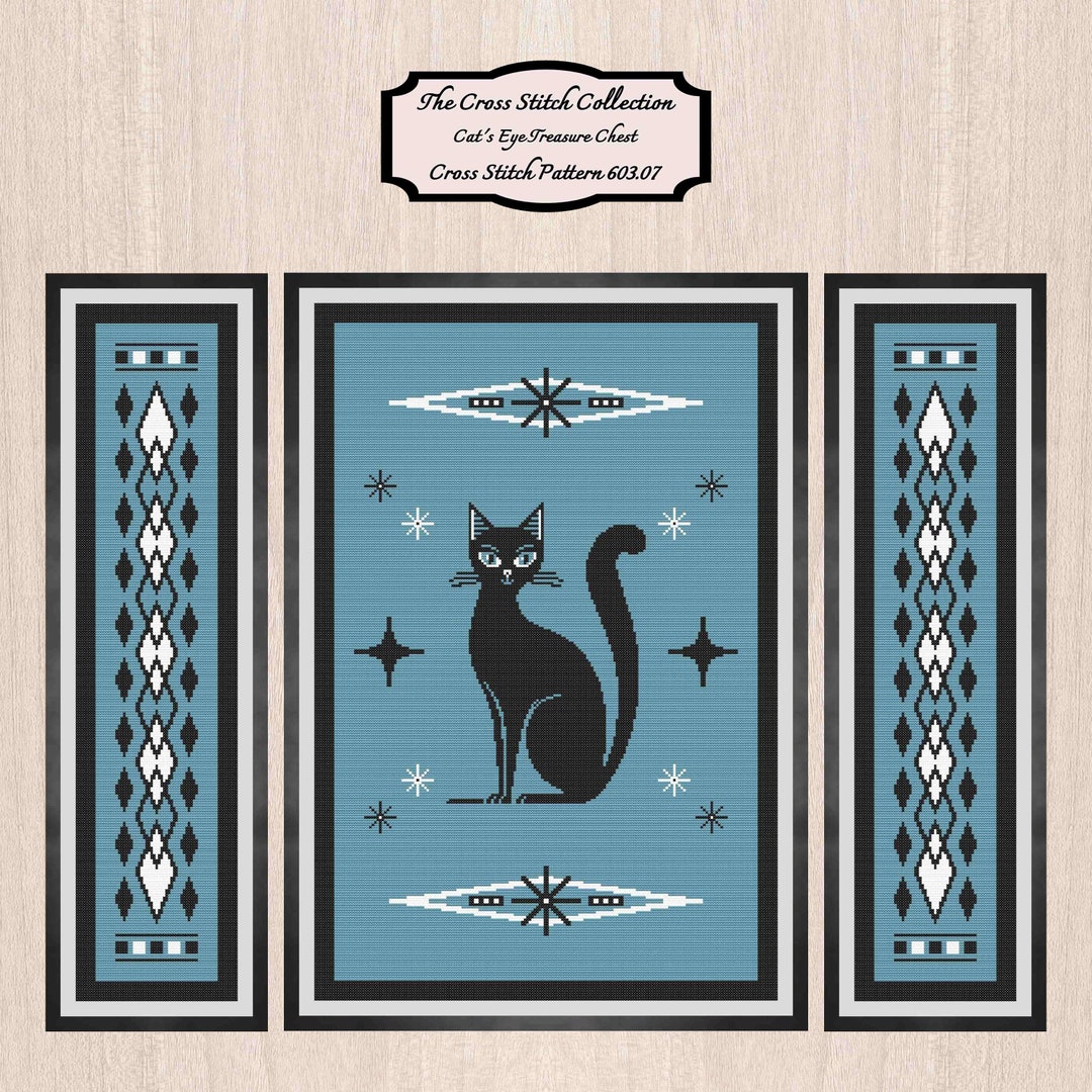 Retro Cross Stitch Pattern 603.07. Mid-century Cross Stitch, Modern Art ...