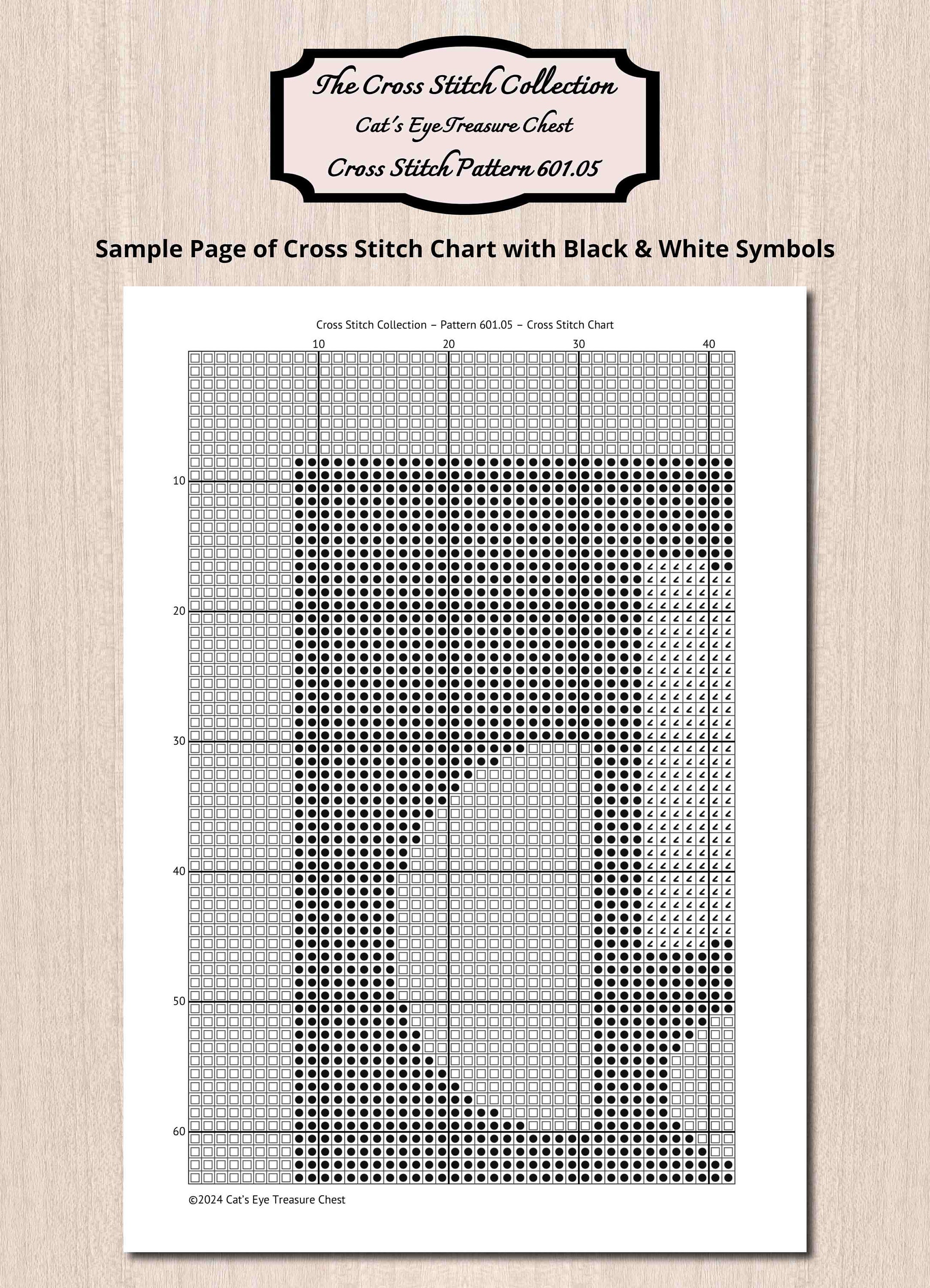 Retro Cross Stitch Pattern 601.05. Mid-century Cross Stitch, Modern Art ...
