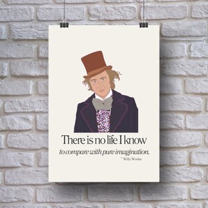 Gene Wilder Willy Wonka Poster Print Pure Imagination Quote - Etsy