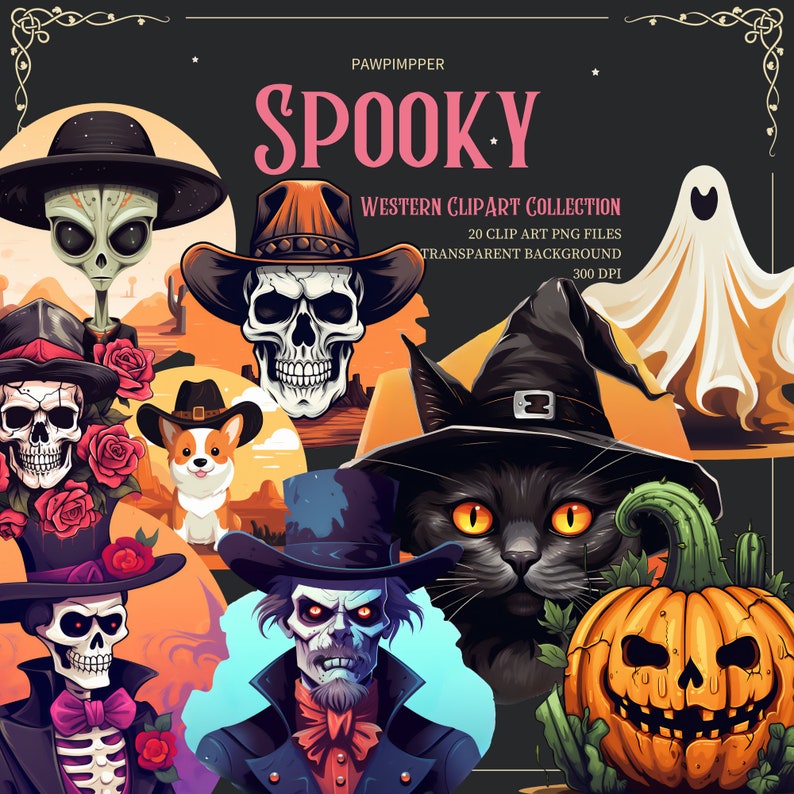 20 PNG Spooky Clipart Collection, Halloween Western Transparent ...