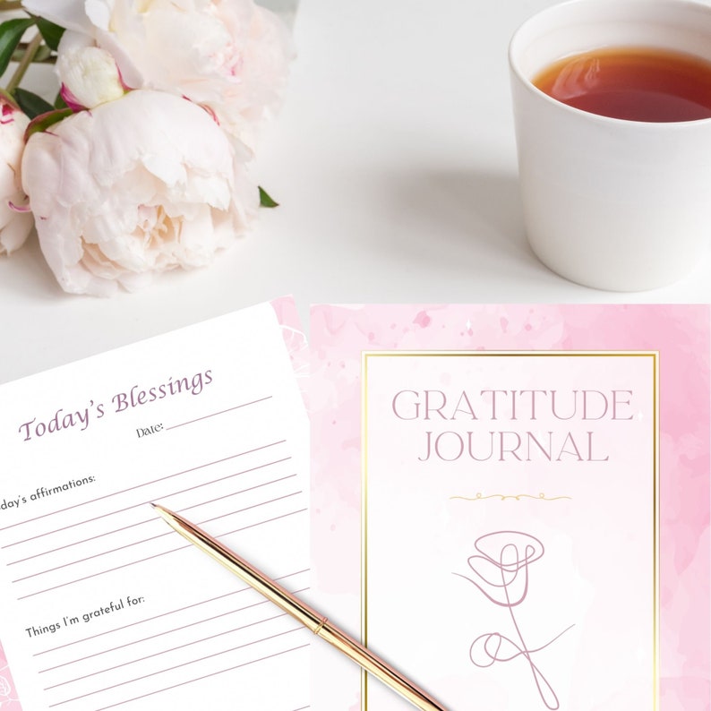 Printable Gratitude Journal: Daily Affirmations, Bucket List, Vision ...