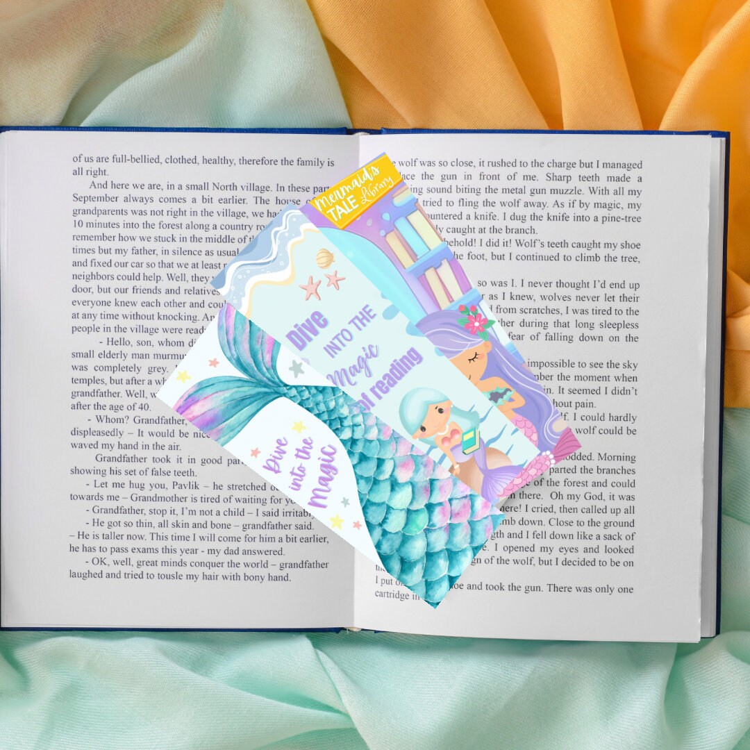 Mermaids Digital Printable Bookmarks 3 Pcs Set, Back to School Gift ...