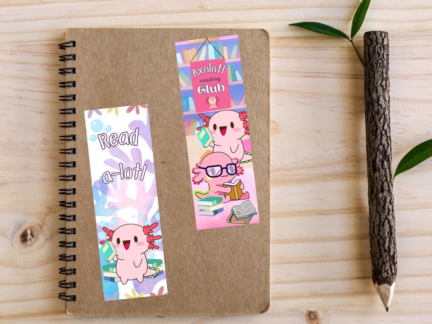 Colorful Axolotl Digital Printable Bookmark 2 Pcs Set - Etsy