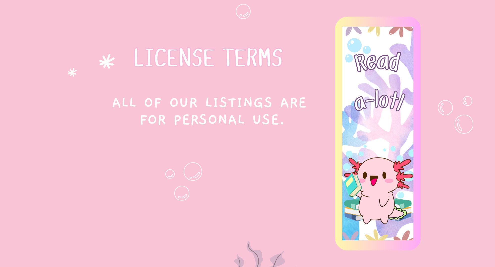 Colorful Axolotl Digital Printable Bookmark 2 Pcs Set - Etsy