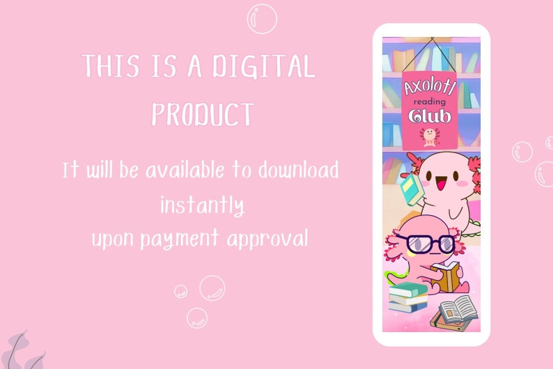 Colorful Axolotl Digital Printable Bookmark 2 Pcs Set - Etsy