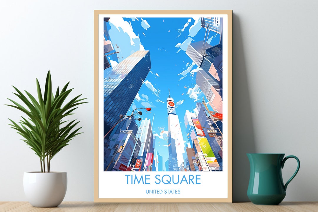 Time Square Traditional Travel Print/ Poster United States, Time Square ...