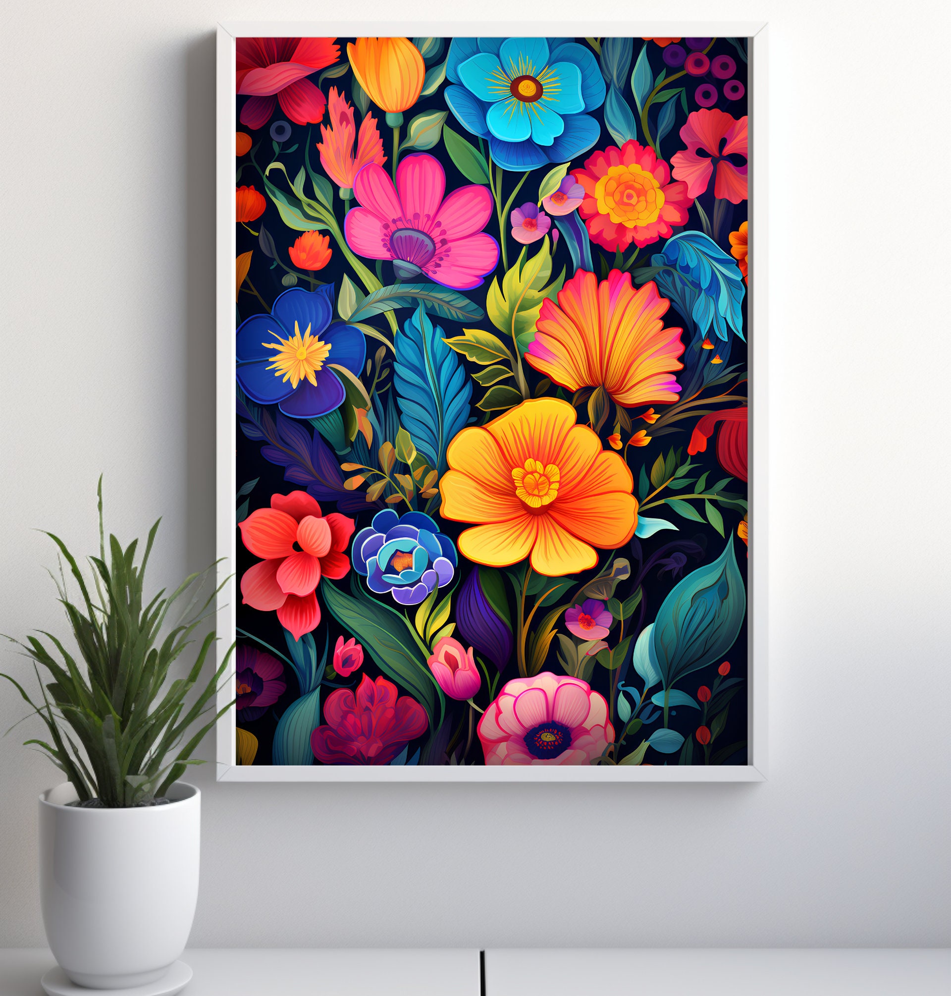 Abstract Floral Botanical Wall Art Colorful Art Abstract Wall Art ...