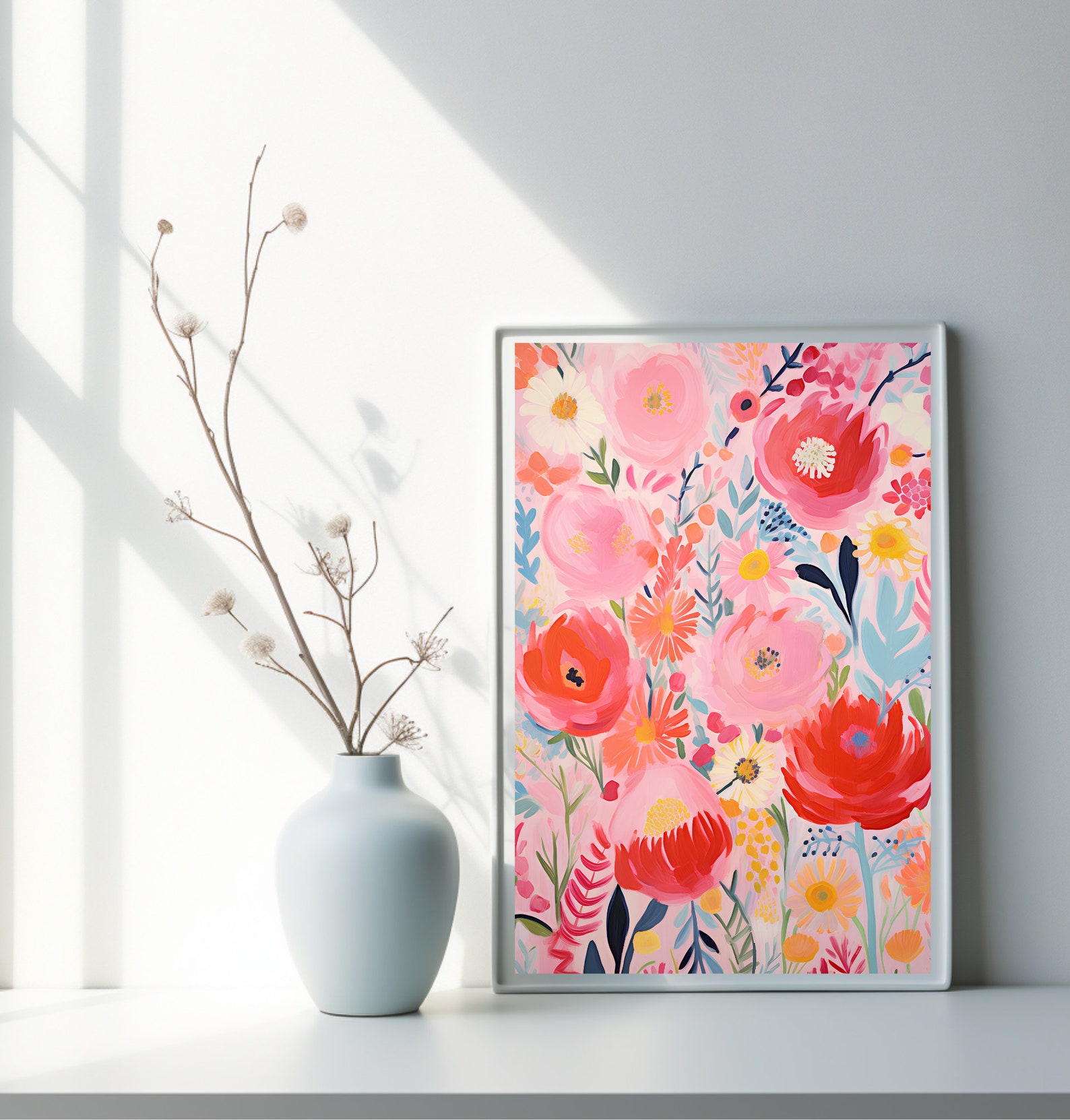 Abstract Floral Botanical Wall Art Colorful Art Abstract Wall Art ...