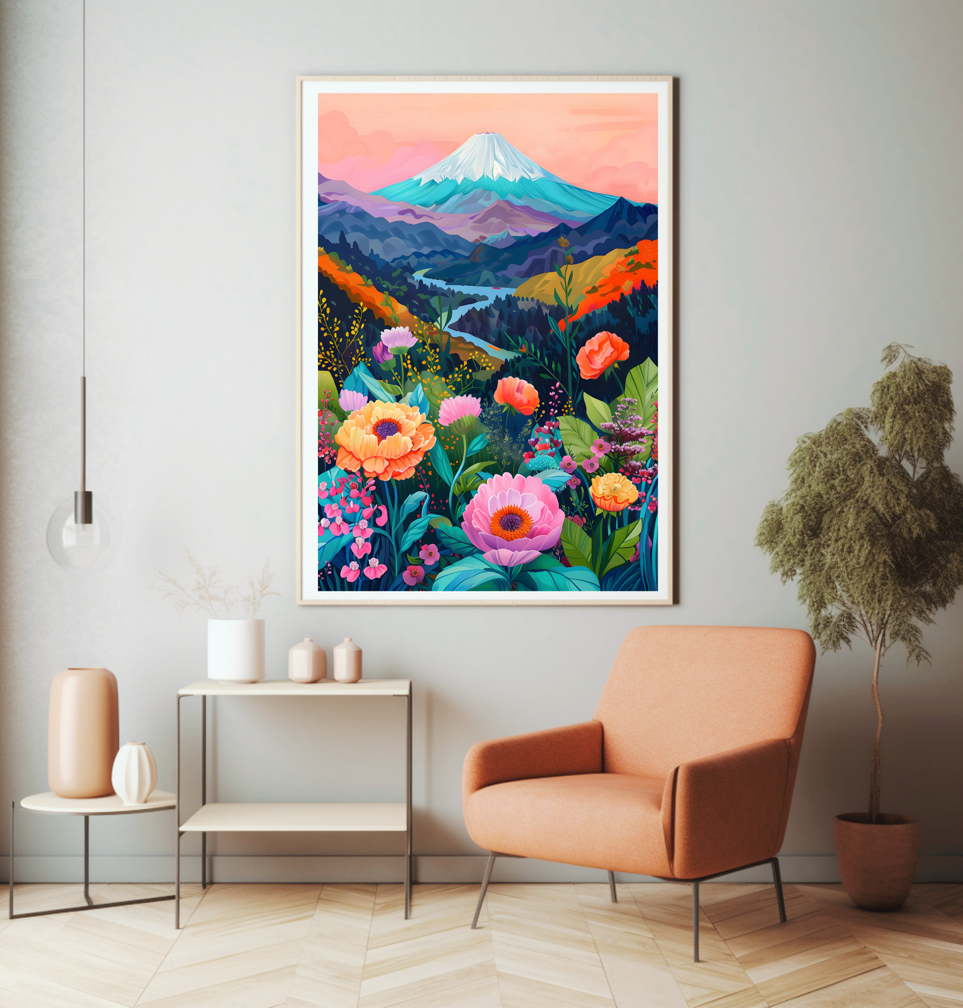 Colorful Mountain Art Vibrant Mountain Landscape Abstract Mountain ...