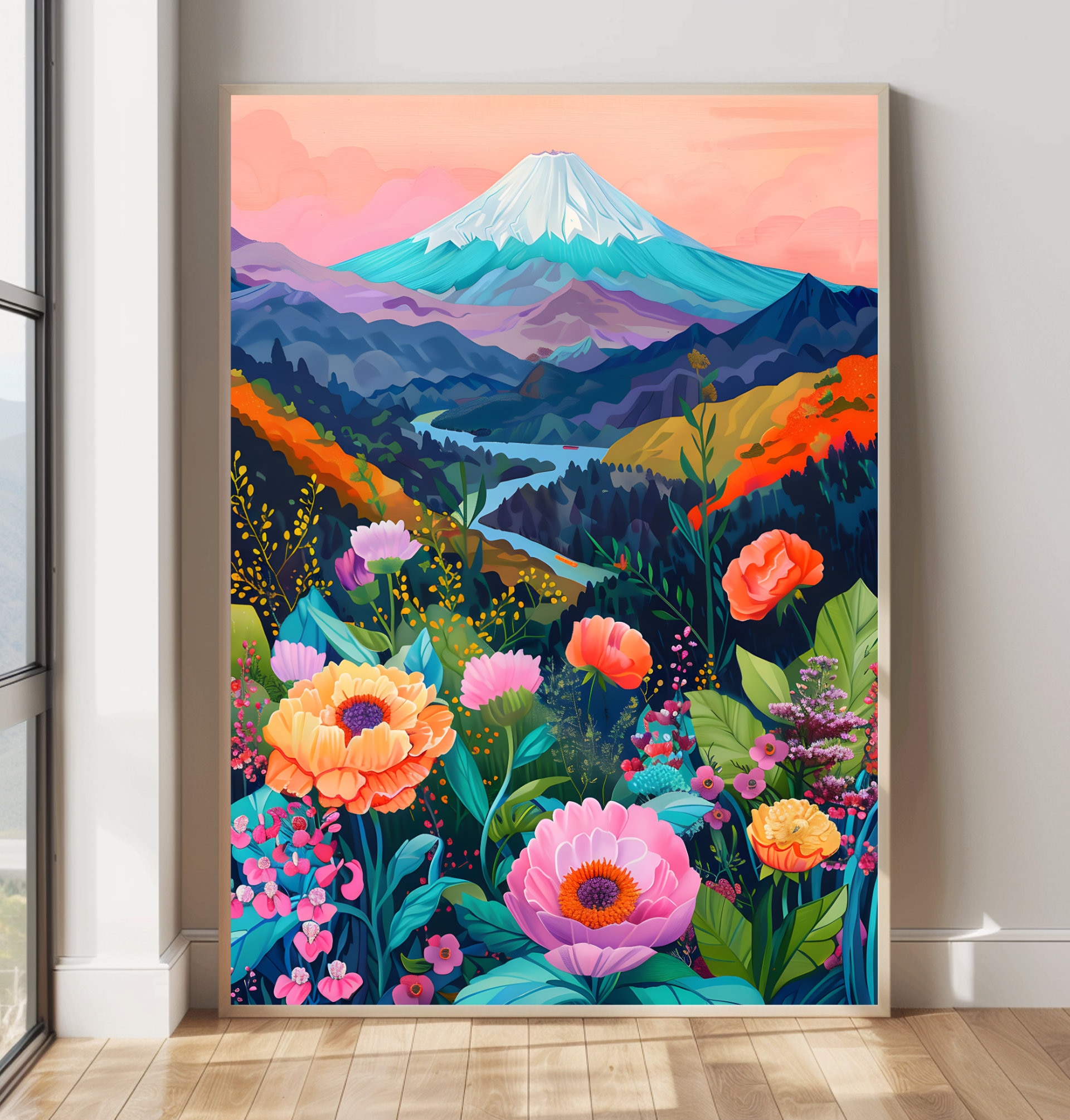 Colorful Mountain Art Vibrant Mountain Landscape Abstract Mountain ...