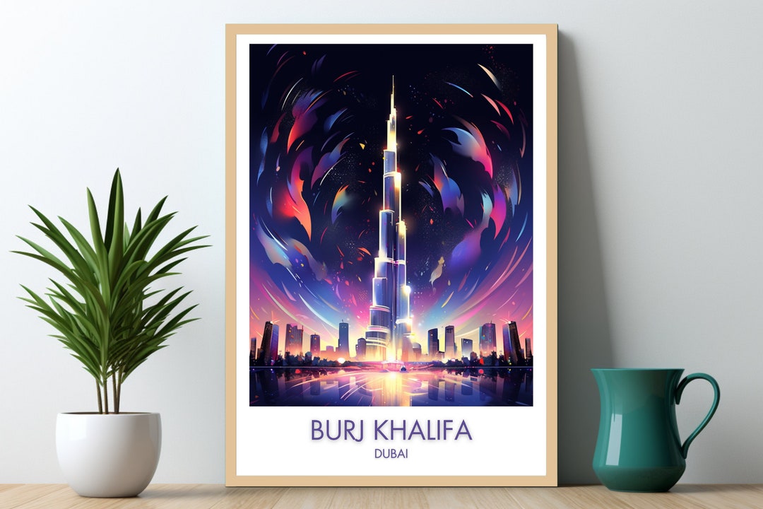 Dubai Burj Khalifa Travel Print United Arab Emirates Travel Print ...