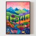 Abstract Mountain Illustration Mountain Scenery Vibrant Landscape ...