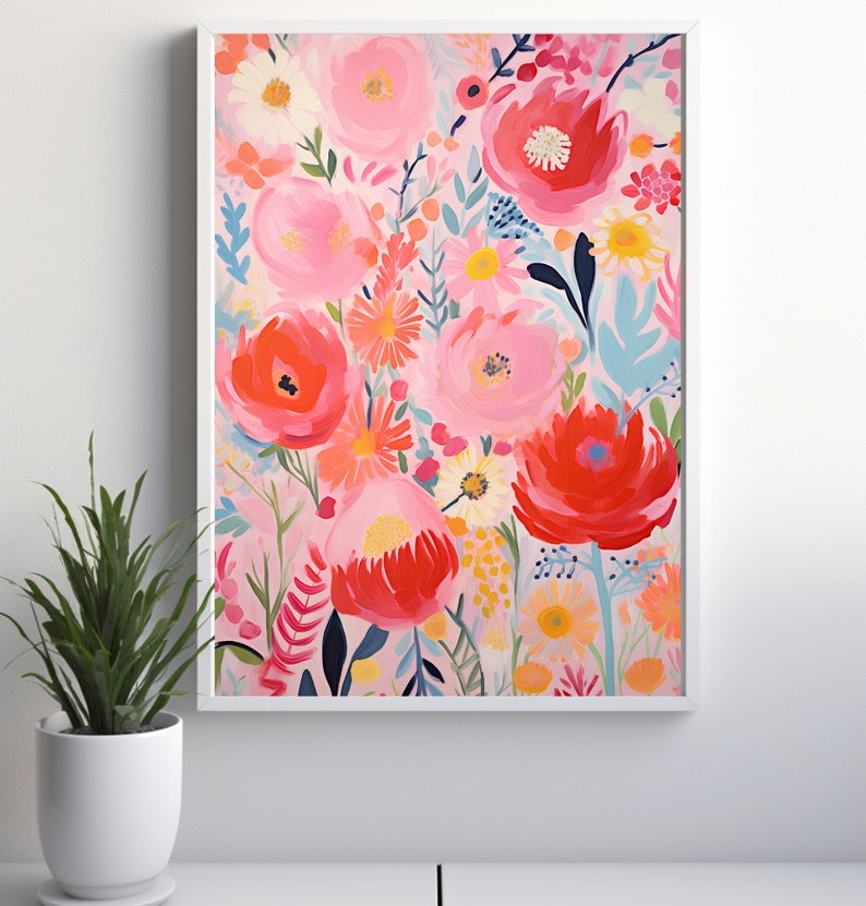 Abstract Floral Botanical Wall Art Colorful Art Abstract Wall Art ...