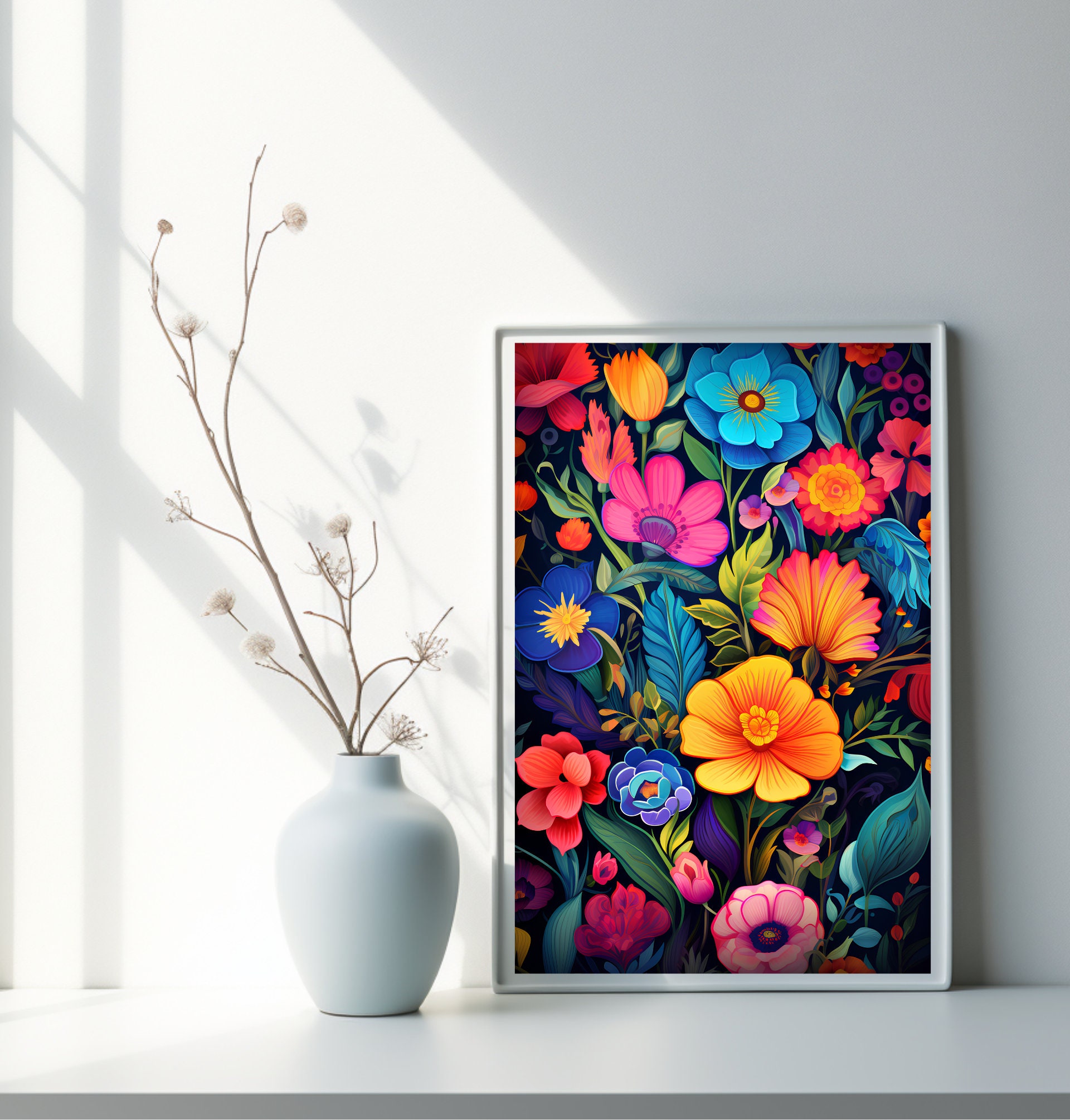 Abstract Floral Botanical Wall Art Colorful Art Abstract Wall Art ...
