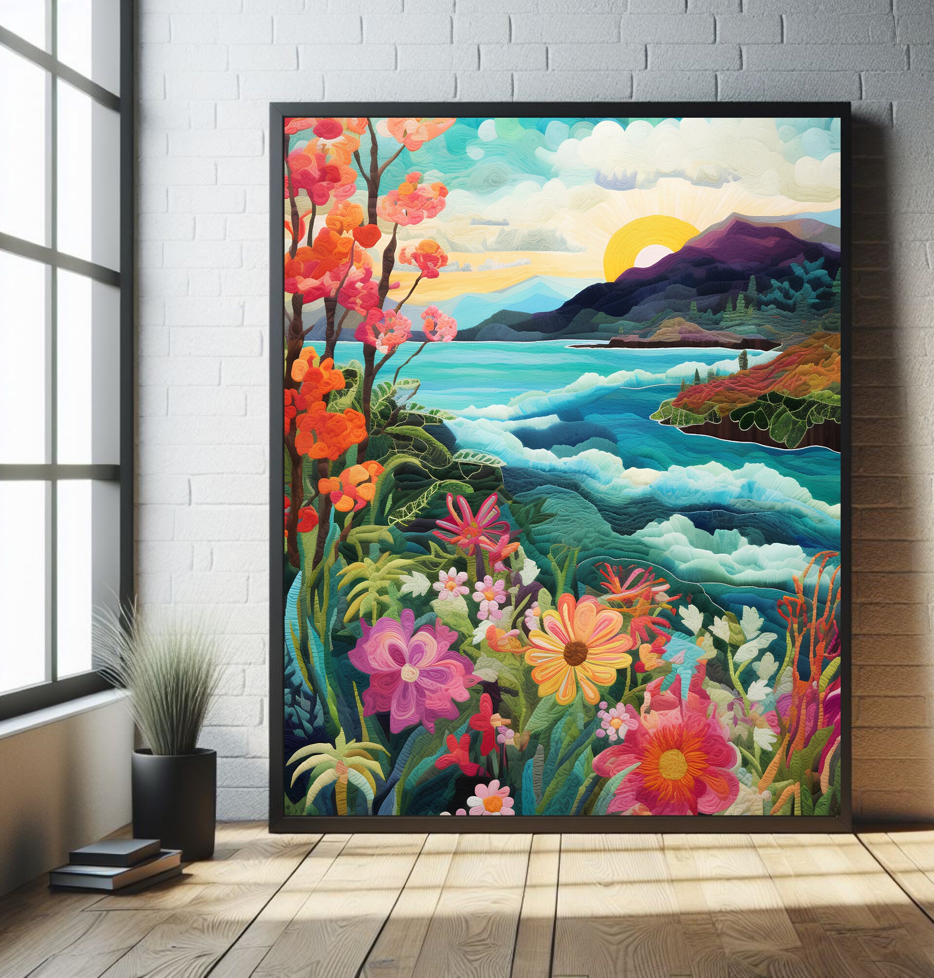 Abstract Mountain Artwork Colorful Wall Art Abstract Art Patchwork ...