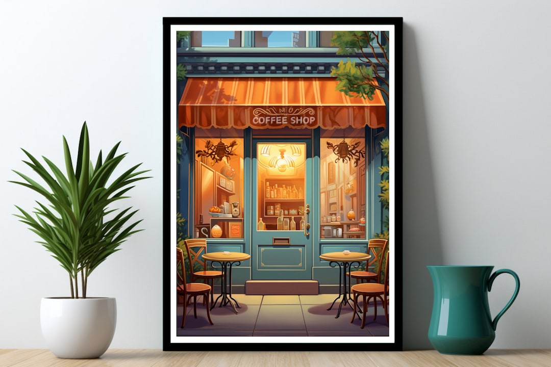 New York Coffee Shop, Cafe Art Print, New York Cafe, Cafe Art, Cafe ...