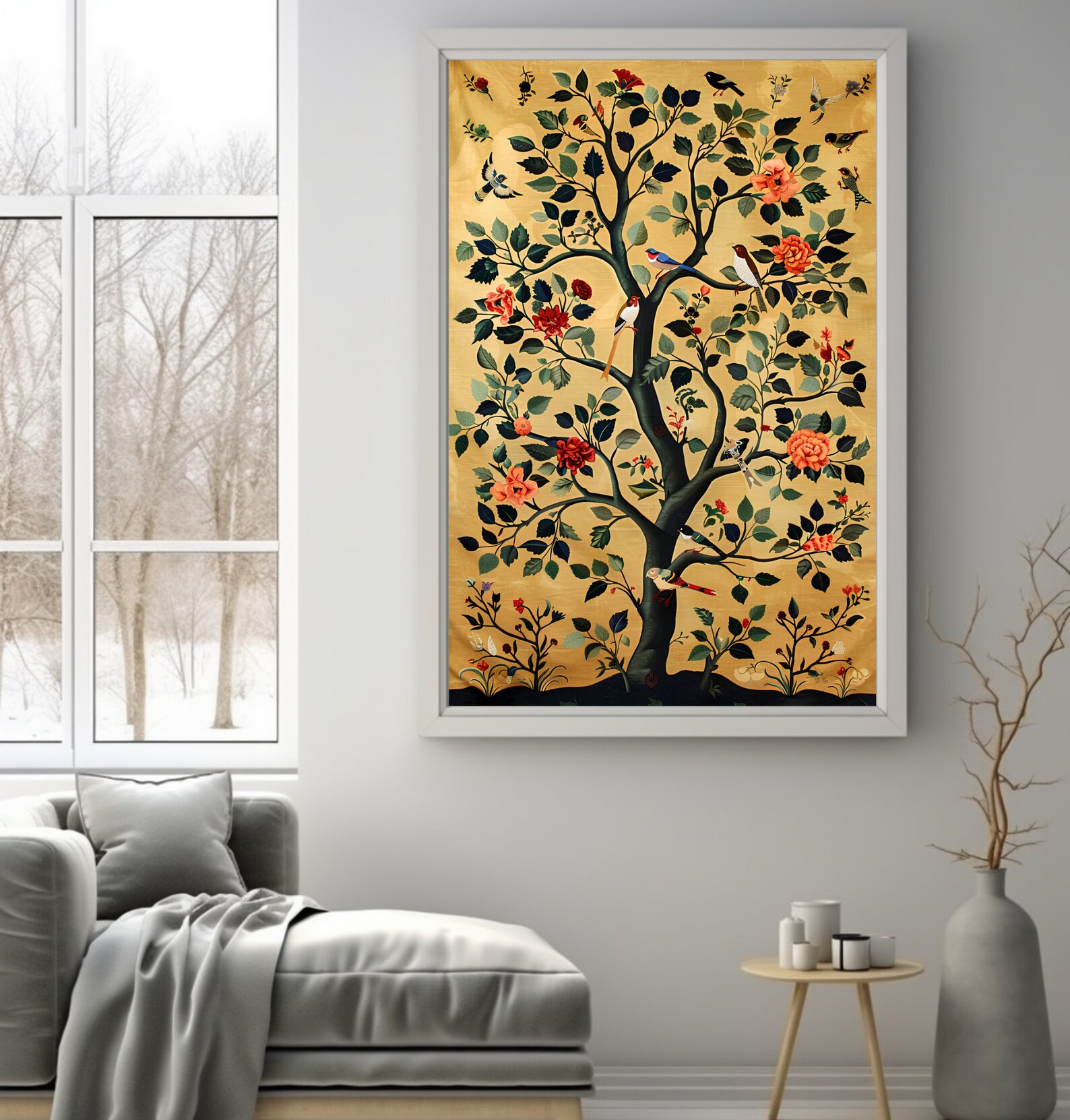 Tree of Life, Indian Temple Art, Indian Madhubani Painting, Indian Wall ...