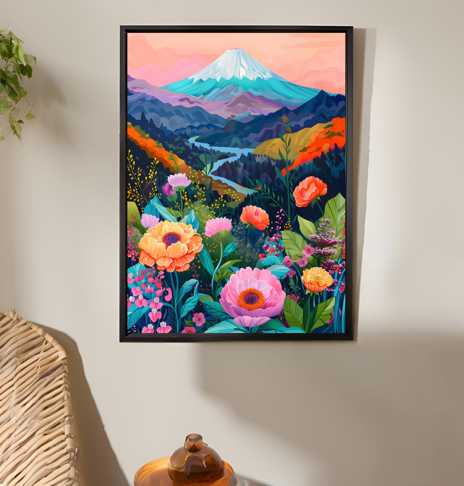 Colorful Mountain Art Vibrant Mountain Landscape Abstract Mountain ...