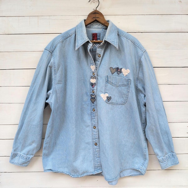 Heart Button up Shirt - Etsy