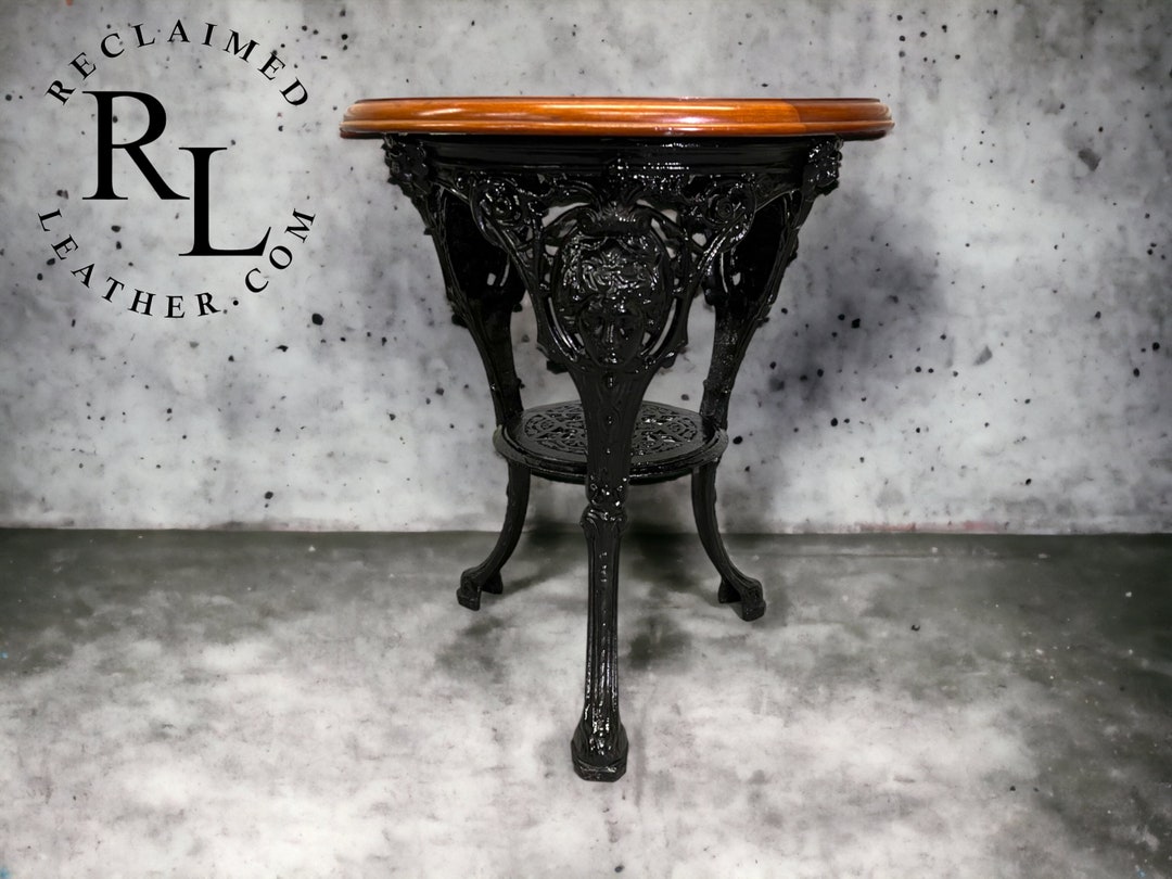 Vintage English Cast Iron Pub Table Black - Etsy