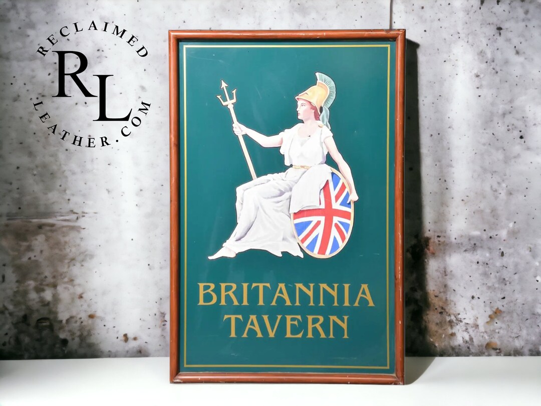 Vintage Double Sided English Pub Sign, Britannia Tavern - Etsy