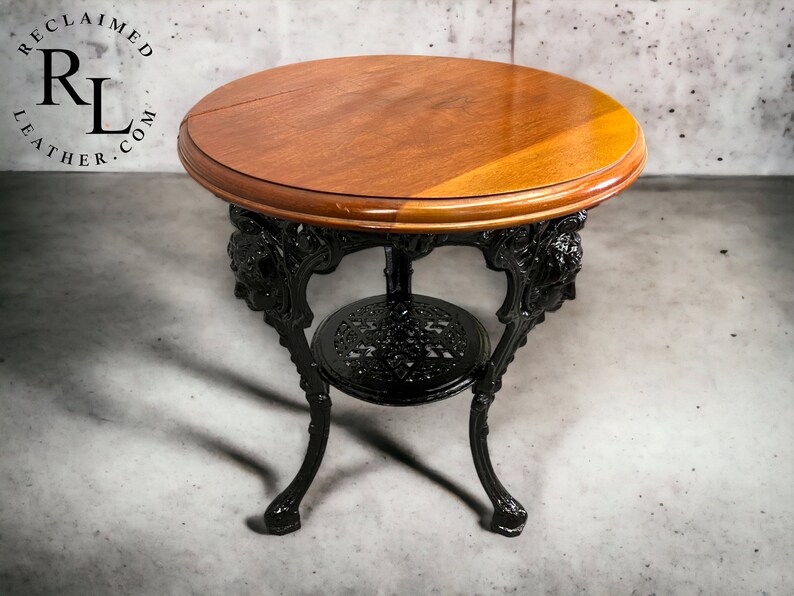 Vintage English Cast Iron Pub Table Black - Etsy