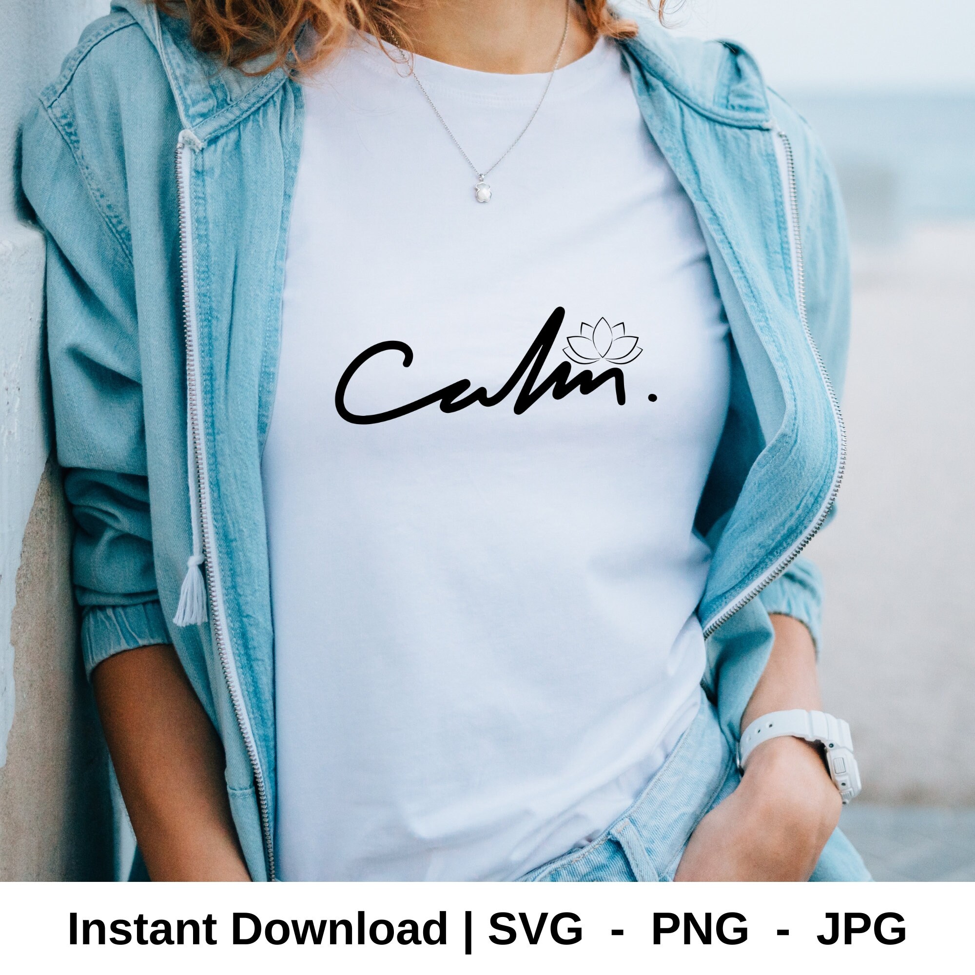 Calm Calligraphy Svg for POD, Calmness SVG, Girl Love Svg, Nature Svg ...