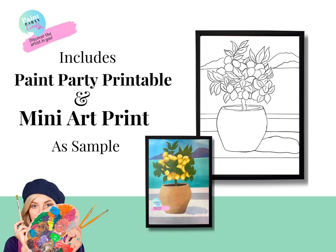 Paint Party Printable, for Your Paint and Sip Canvas; Digital Download ...