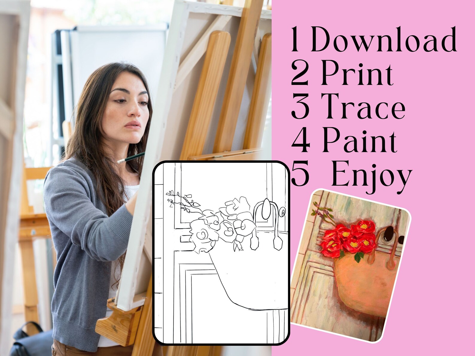 Paint Party Printable, Paint Party Tracer for DIY Paint Party, Paint ...