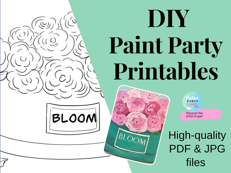 Paint Party Printable Download, DIY Paint Party Sketch, Traceable ...