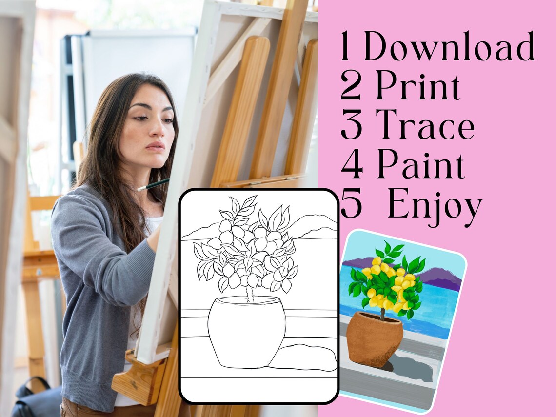 Paint Party Printable, for Your Paint and Sip Canvas; Digital Download ...