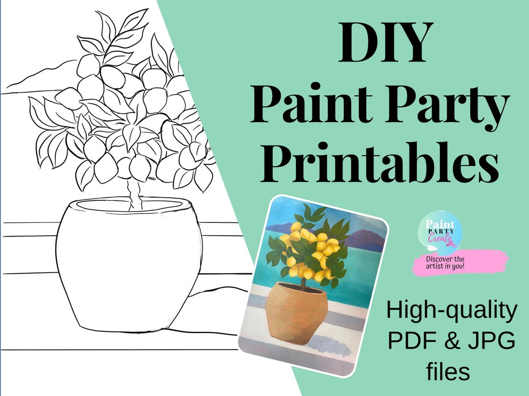 Paint Party Printable, for Your Paint and Sip Canvas; Digital Download ...