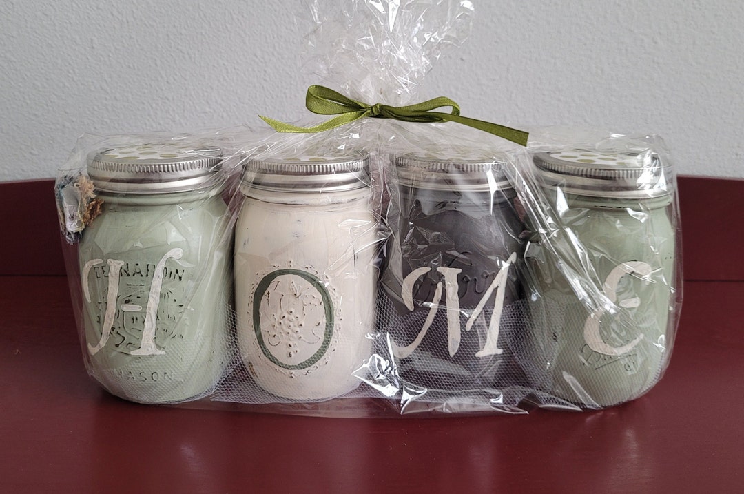 Painted Small Mason "home" Jars - Etsy