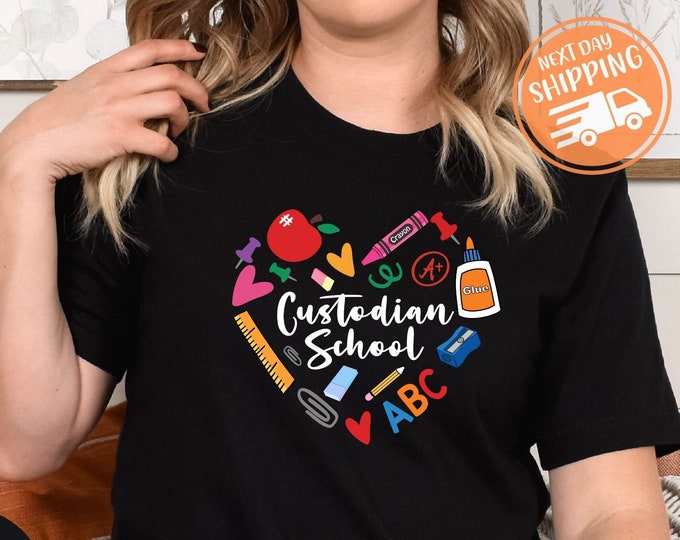 School Custodian Shirt, Cute School Custodian Gift, Custodian ...