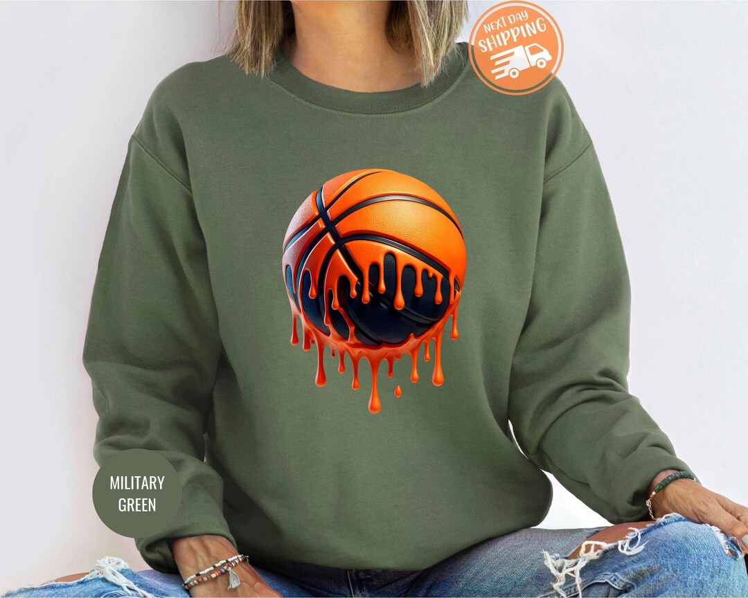 Retro Basketball Ice Cream Drip Sweatshirt, Basketball Season Game Day ...