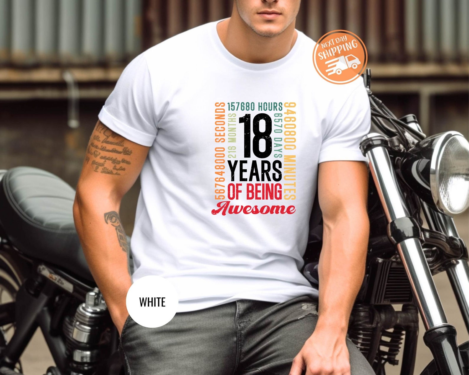 18 Years of Being Awesome Shirt, 18th Birthday Tee, Birthday T Shirt ...